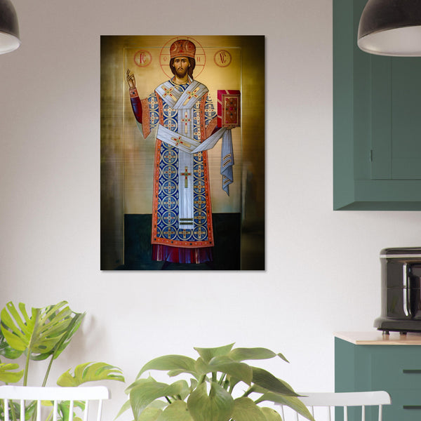 Jesus Christ is our High Priest - Brushed Aluminum Icon – Holy Rosary Team