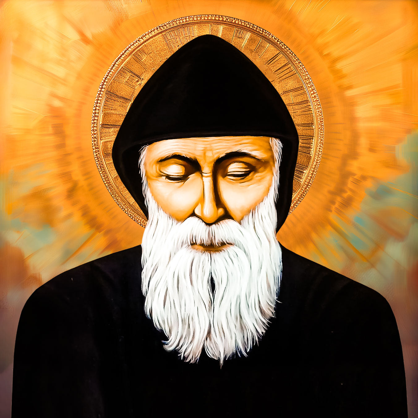 The Miraculous Life of St. Charbel Icon; Aluminum – Holy Rosary Team