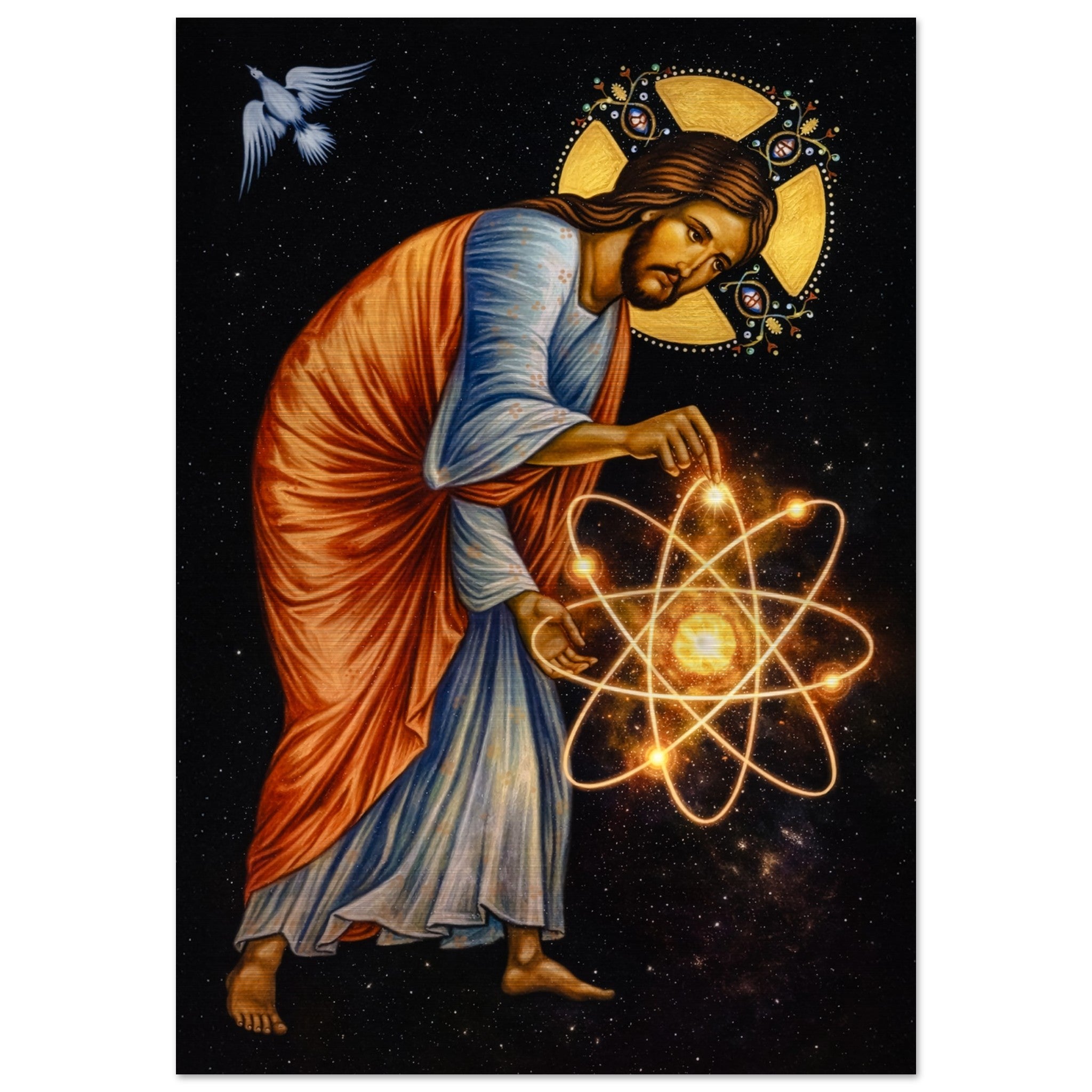 Christ the Logos — Jesus Creating the Atom | Byzantine Icon on Aluminu ...